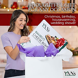 YAN's Bamboo Cheese Boards Charcuterie Boards Gift Set - Large Charcuterie Board Set - Charcuterie Tray - House Warming Gifts New Home, Marriage Gifts for Couple, Wedding, Bridal Shower Gift