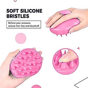 RELAXO- Shampoo Massager Brush for All Kinds of Hairs, Shower Scalp Massager for Men & Women - Helps Promote Healthy Blood Flow, Relieve Stress (Pink)