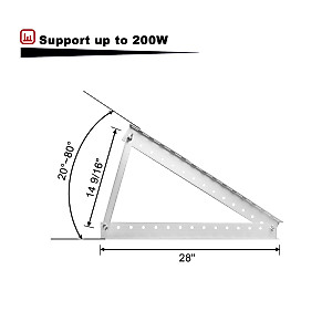 LBG Products 28" Solar Panel Mounting Rack Bracket with Foldable Tilt Legs,Roof, RV,Motorhome and Any Flat Surface Off Grid (28 inch Length)