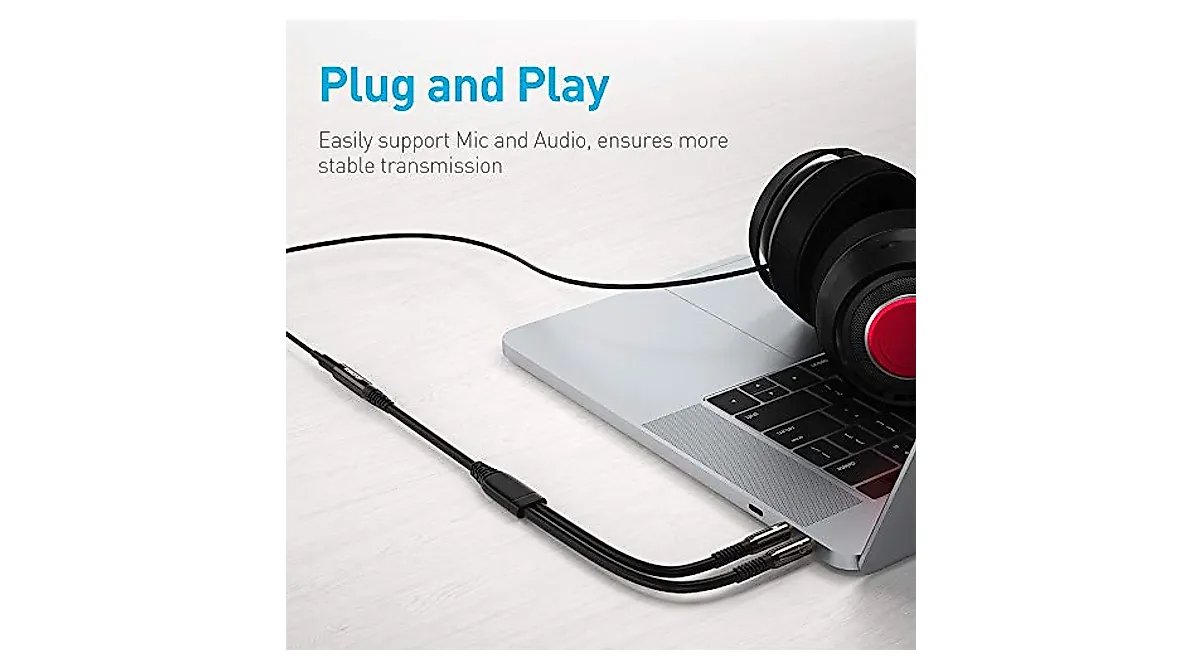 KINGTOP Headphone Splitter, 3.5mm Headphone Mic Stereo Y Splitter, 3 ...