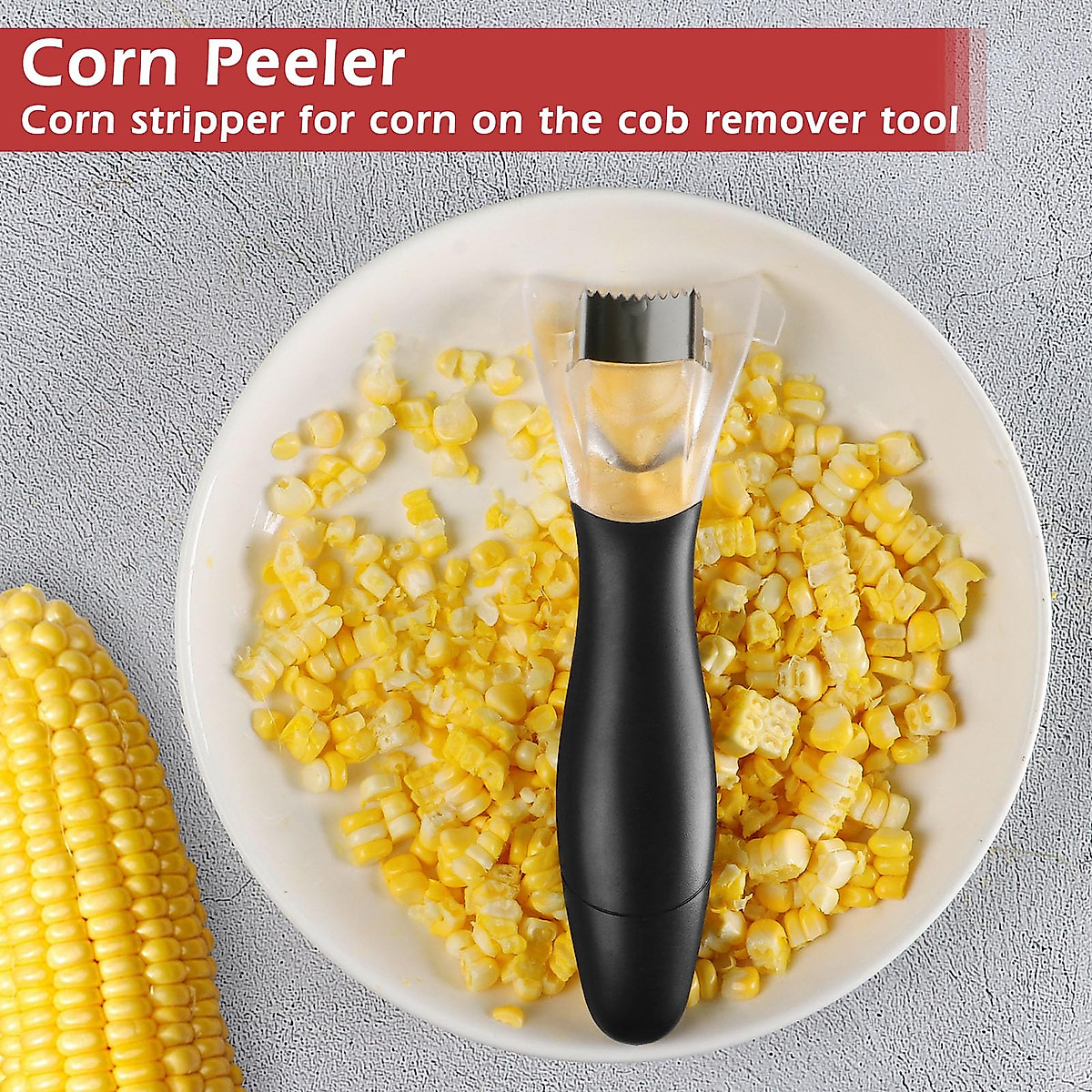 Professional Corn Kernel Cutter, Corn Cutter Peeler Stripper Tool with Large Ergonomic Handle, Corn Peeler #1114