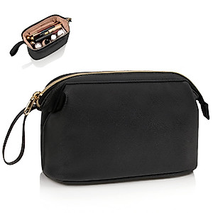OCHEAL Travel Makeup Bag,Cosmetic Bags for Women,Large Capacity Portable Cosmetic bag Storage Organizer for Purse Everyday Use -Black