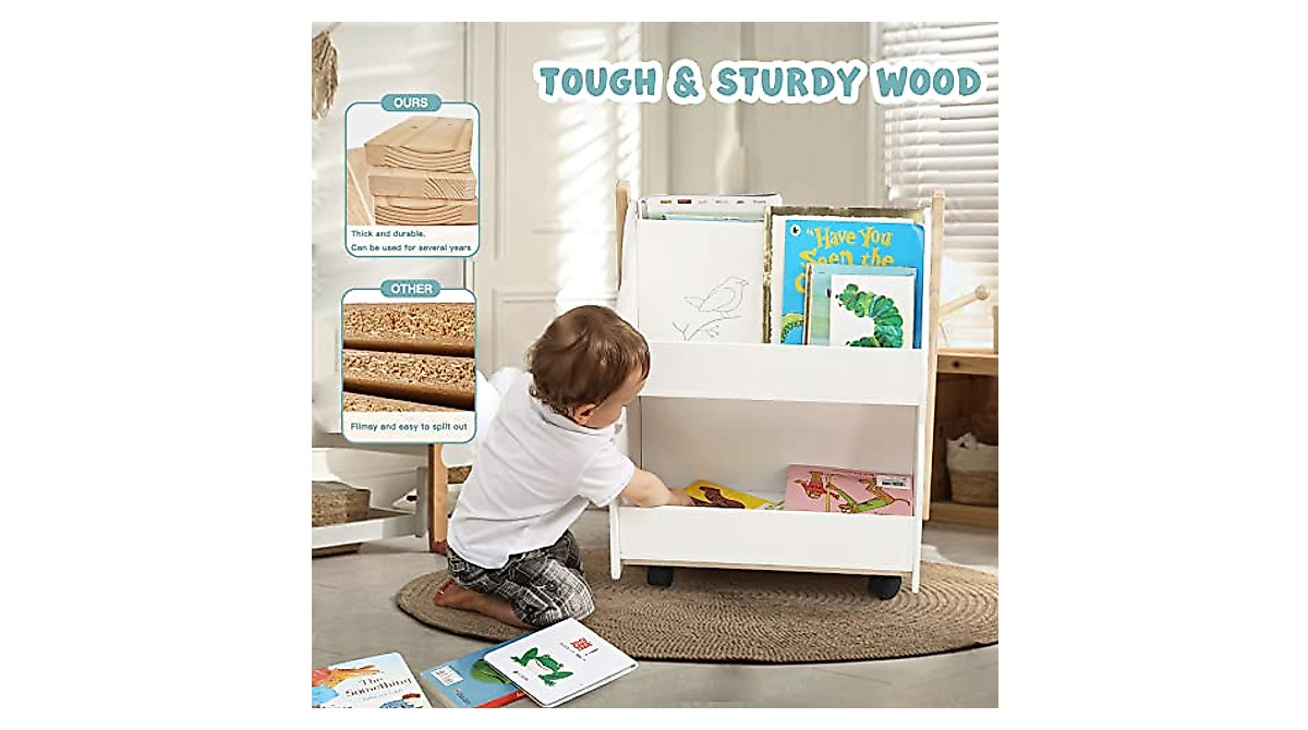 Labebe Baby Bookshelf on Wheels - Encouraging Reading Fun