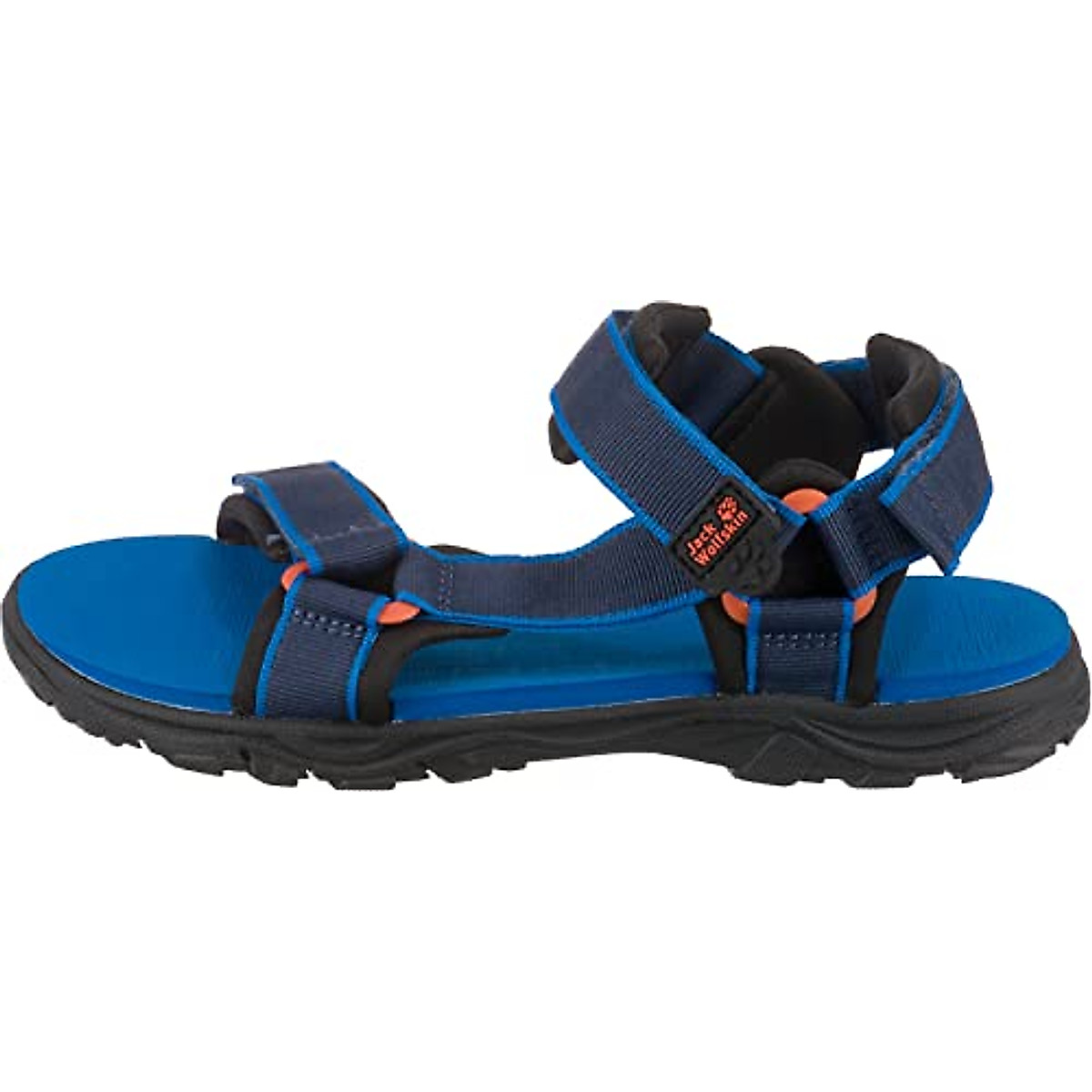 Jack Wolfskin Seven Seas 3 Sandal Hiking Boot, Blue/Orange, 12 US Unisex Big Kid