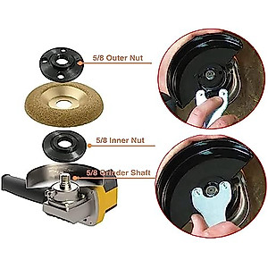 TOOLFLIFE 5pcs Grinder Flange Angle Wrench Spanner Metal Lock Nut for Dewalt Milwaukee 193465-4 Bosch Black Decker Ryobi Makita 5" 5/8-11Replacement Part