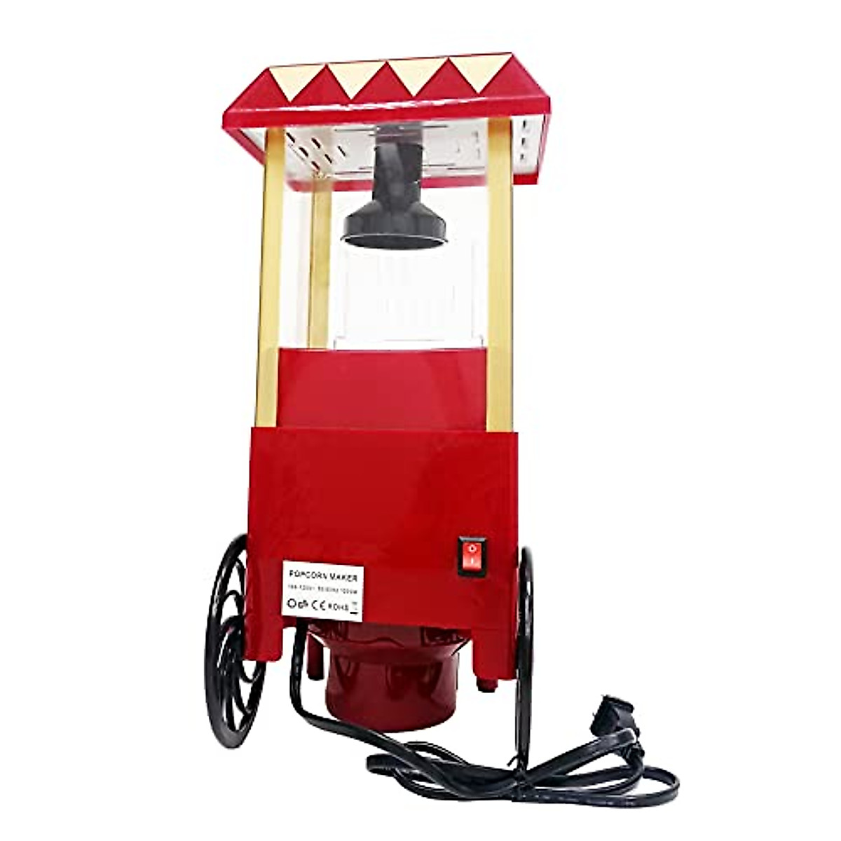 FixtureDisplays® Mini Popcorn Machine Carriage Shape Tabletop Popcorn Maker 9" L x 7" W x 15 1/2" H 15914