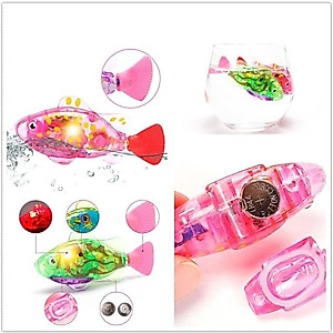 Robo Fish for Cats, Robot Fish Cat Toy, Interactive Robot Swimming Fish Toys for Cat, Activated Swimming in Water with Led Light Plastic Fish Toy Gift, Stimulate Your Cat's Hunter Instincts (3Pcs)