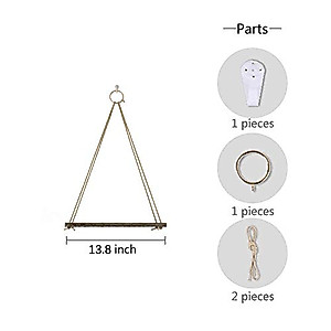 undrand 2 Pack Rustic Wood Floating Shelves for Wall, Boho Wall Decor Plant Shelf Bathroom Shelves Farmhouse Decor Wall Shelf Bedroom Wall Decor