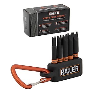 Spanner Screwdriver Bit Set - Railer 5PC S2 Steel 2" Spanner Snake Eyes Impact Driver Bit Set With A Tool Storage Bit Holder & Carabiner