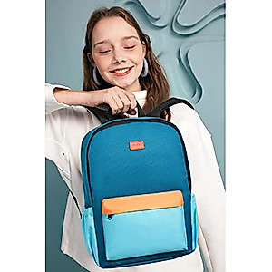 Telena School Backpack for Boys Lightweight Middle High School Backpack Bookbag for Teen Girls Boys Kids, Blue