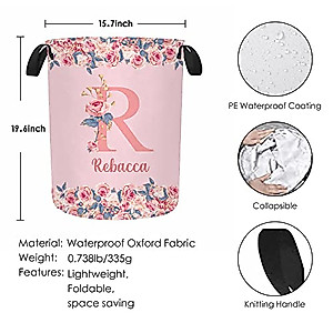 Personlized Foldable Laundry Hamper, Custom Large Laundry Basket with Name for Wife Husband Mother Father, Space Saving Container/Organizer for Share House College Dormitory 15.7 * 19.6inch