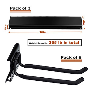 Wallmaster Wall Mounted Hanger 4-Pack Heavy Duty Rack Garage Storage & Garage Storage Tool Organizer System Heavy Duty Tools