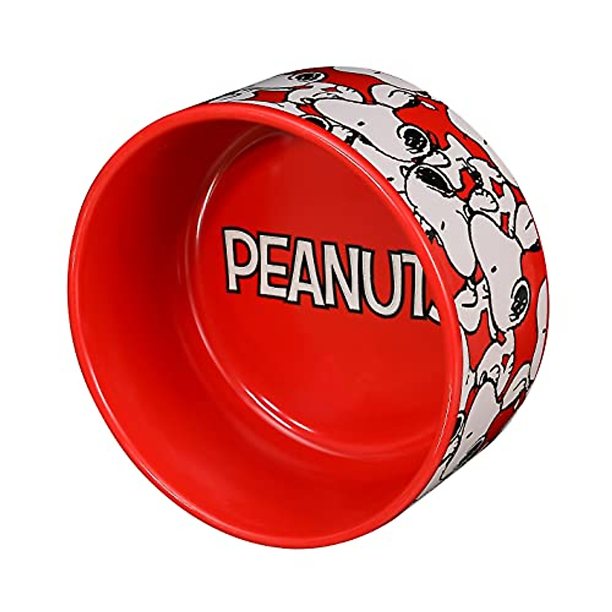 Fetch for Pets Peanuts Orange Snoopy Ceramic Dog Bowl, 3.5 Cups, Medium