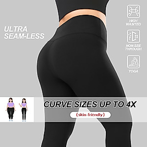 Hi Clasmix Plus Size Leggings for Women-High Waisted Super Soft Maternity Black Leggings Yoga Pants(2 Pack Black,XX-Large)