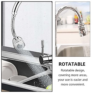 DOITOOL 2pcs Splash Extender sink Sprayer Head Nozzle Kitchen Sink Faucet Aerator Kitchen Bath Fixtures swivel faucet bubble sprayer lengthen Stainless steel small tools to rotate