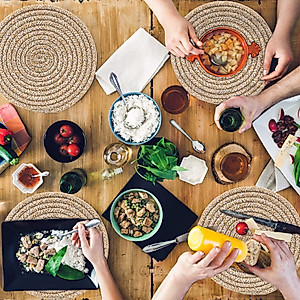 Trivet Round Hot Pads 4pcs 11.8 Inches Diameter 100% Eco Pure Cotton Thread Weave Trivets for Hot Pots and Pans/Kitchen Trivets for Hot Dishes Hot Pot Holders