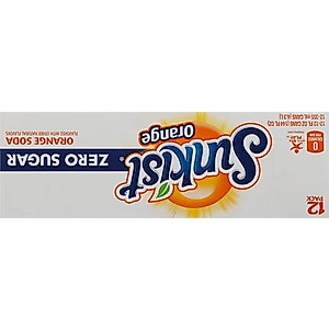 Sunkist Zero Sugar Orange Soda, 12 fl oz cans, 12 pack