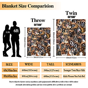 Boxer Dog Blanket,Boxer Gifts for Dog Lovers,Boxer Dog Flannel Blanket Throws for Dog Mom Dad,Soft Warm Blankets for Sofa Bed Home Decor,Gifts for Kid Teens Girls Boys Halloween Christmas,50" x 60"