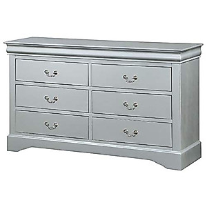 Acme Furniture Dresser with 6 Storage Drawers, Grey