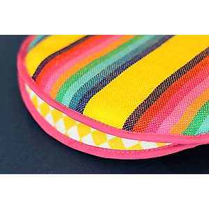 Authentic Mexican Cloth Tortilla Holder Warmer Pouch. Insulated Tortillera Mexicana Microwave Oven Safe for Corn, Flour Taco, Burrito, Quesadilla,Bread, Roti. Tortillero Termico de Tela Stripes