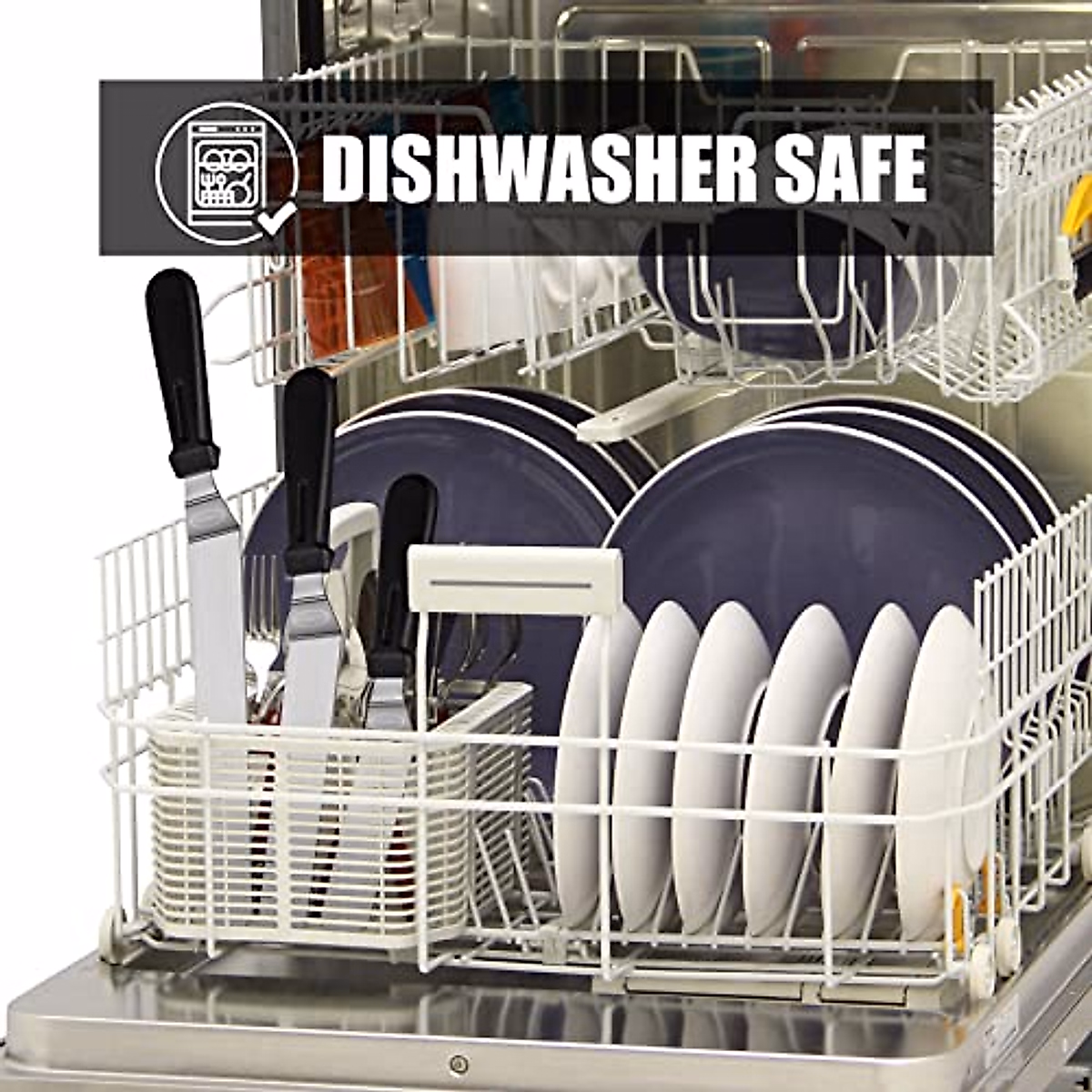 TACGEA Icing Spatula, Offset Spatula for Cake Decorating, Baking, Angled Frosting Spatula with 6, 8 10 inch Stainless Steel Blade, Set of 3