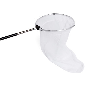 RESTCLOUD Insect and Butterfly Net with 12" Ring, 24" Net Depth, Handle Extends to 59 Inches (10" Ring, 48" Handle)