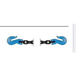 BA Products GR100 NCG 3/8" X 5' 8' 10' 12' 15' 20' 25' Chain Assembly w/ 2 Clevis Non-Cradle Grab Hooks. Made in The USA. Wrecker Tow Truck Rollback Flatbed Century Jerr Dan Miller (3/8" x 5')
