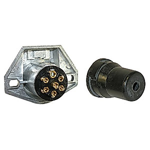 POLLAK 7-Way Round Pin Trailer End & Vehicle End Socket Kit