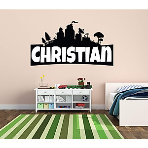 Custom Name Wall Decal - Famous Game Wall Decoration - Wall Decals for Gaming Room Decor - Party Decorations - Wall Decal for Home Bedroom Nursery Playroom Decoration (Wide 30"x16" Height)