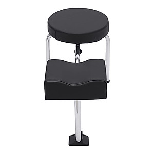 HuaShuani Pedicure Foot Rest Stool Chair,Professional Manicurist Pedicure Stool,Adjustable Leg Rest PVC Pad Pedicure Foot Rest Stand for Nail Tech Spa Beauty Salon Studio Equipment Supplies (Black)