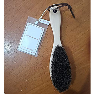 Kxtffeect Natural Horsehair Shoes Brush Leather Cleaning Brush with Long Wood Handle for Upholstery, Cleaner Car Interior, Upholstery Furniture, Shoes,Leather Clothes,Handbags, Sofa