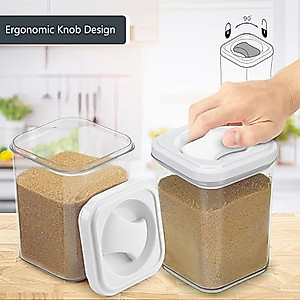 Everyday Solutions Airtight Food Storage Containers with Lids - Crystal Clear San Body Containers for Organizing Kitchen - Easy to Open/Close Lids with Ergonomic Knob Design - 1.1 QT