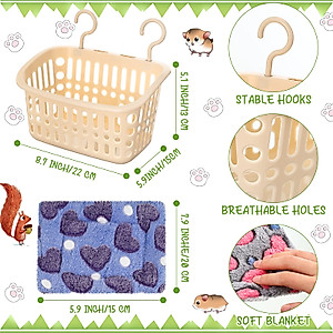 Geetery 5 Set Rat Hammock for Cage Chew Proof Rat Toys Warm Bed, Small Animal Hanging Basket Ferret Cage Accessories and Habitats Removable Nest Mat for Hamster, Sugar Glider, Hedgehog(Heart)