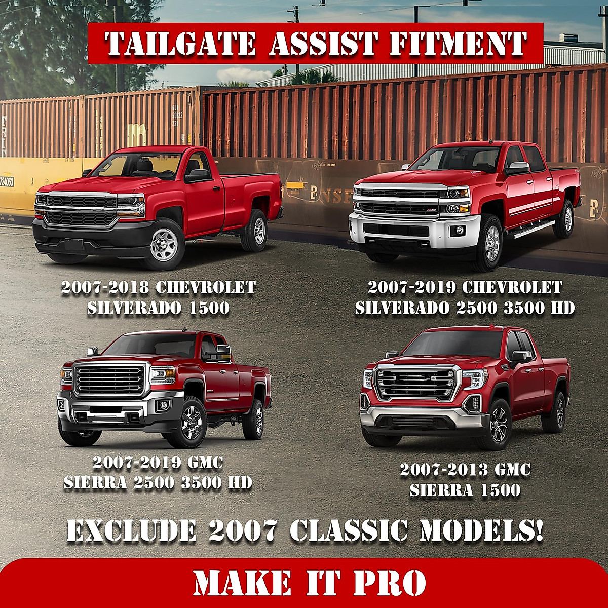 KitsPro Truck Tailgate Assist for Chevy Silverado and GMC Sierra 1500 2500 3000 Non-Classic Models 2007-2018 and 2500 3500 HD 2019 Truck Accessories Tailgate Damping Strut, Pack of 1