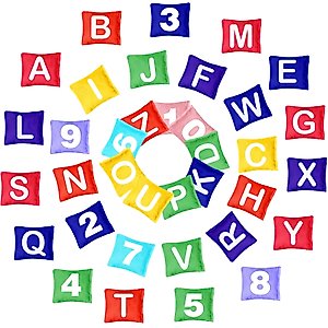 36 Pieces Mini Alphabet Beanbags 0-9 Number Beanbags Alphabet Bean Bags Learn Numbers Classroom Bean Bags Learn Letters Preschool Beanbags Multicolor Preschool Learning and Education Toys