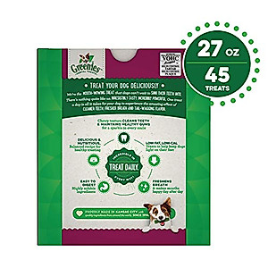 GREENIES Weight Management Petite Natural Dog Dental Care Chews Weight Control Dog Treats, 27 oz. Pack (45 Treats)