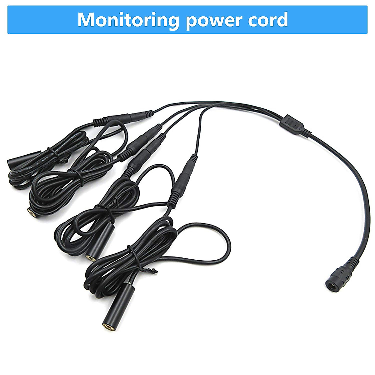 SAISN DC Power Y Splitter Cable 1 Female to 4 Male Plug for CCTV Camera (1 to 4)