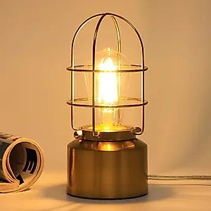 Haian Support 3-Way Dimmable Industrial Table Lamp with USB Ports