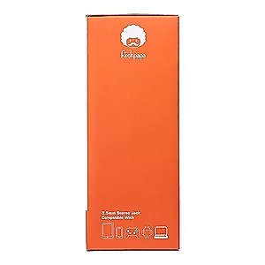 rockpapa Comfort Kids Headphones for School, Lightweight Childrens Boys Girls Teens Over-Ear Headphones Wired 3.5mm for CD DVD Player Tablet Phone Travel White/Orange