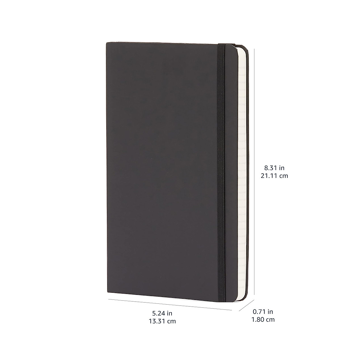 Amazon Basics Classic Notebook, 240 Pages, Hardcover - 5 x 8.25-Inch, Line Ruled Pages