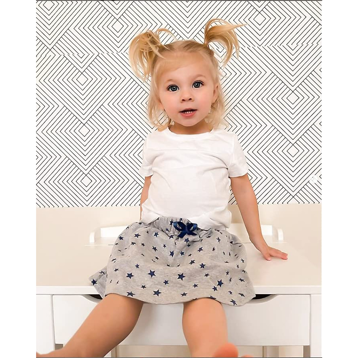 BIG ELEPHANT Toddler Girls Potty Training Pants, Ruffle Diaper Skirt Shorts Soft Absorbent 2 Pack, 4T