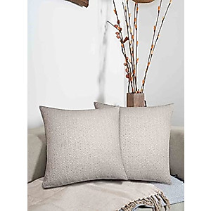 WHITEWRAP Throw Pillow Cover| Pillow Cases for Living Room| Decorative Farmhouse Pillow | 18 x 18 inch Pack of 2 Brown