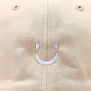 Umeepar Smile Face Baseball Cap for Women Men Adjustable Low Profile Unstructured Cotton Dad Hat (US, Alpha, One Size, Orange)