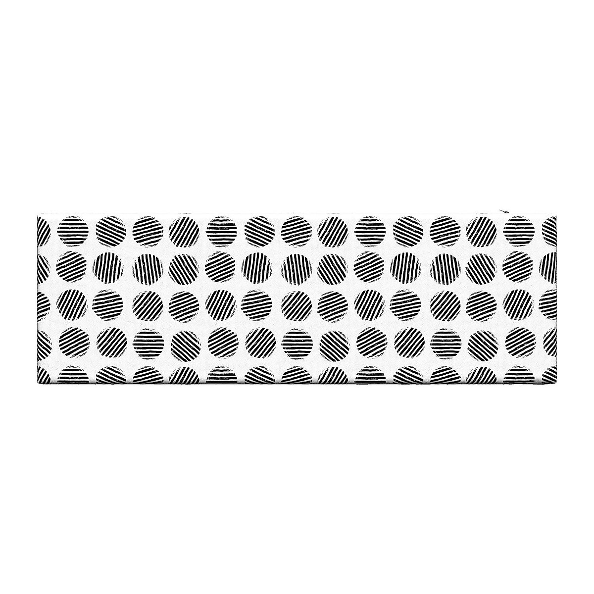 Ambesonne Black and White Bench Cushion, Abstract Classic Modern Style Geometry Pattern with Striped Rounds, Standard Size Foam Pad with Decorative Fabric Cover, 45" x 15" x 2", White and Black