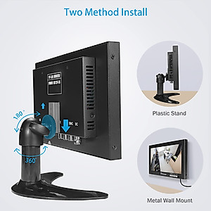 Dcorn 8 inch Mini Monitor, Small HDMI Monitor 1280x720 16:9 IPS Metal Housing Screen Support HDMI/VGA/AV/BNC Input with Wall Bracket&Remote Control,178 Full Viewing w/Speaker