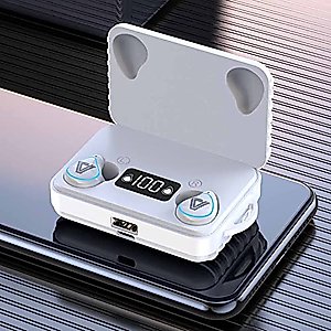 Wireless Earbuds,Bluetooth 5.0 Headphones with Charging Case,in Ear Headset Noise Cancelling Microphone,LCD Display, for Sports/Working