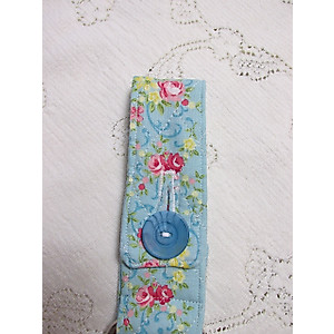Shabby Chic Blue Roses Quilted Kitchen Towel Holder - Heavy-Duty D-Ring - Kitchen Towel Hanger - Towel Keeper