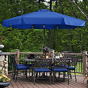 MASTERCANOPY Valance Patio Umbrella for Outdoor Table Market -8 Ribs (9ft, Blue)