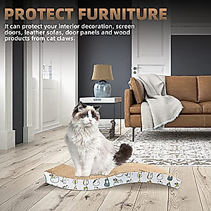 Cardboard Scratcher Pad, 2 Pcs Cat Scratchers for Indoor Cats Grinding Claw and Tooth Board Cat Scratcher Cardboard Cat Scratching Board