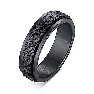 SSZYU Engraving Keep Fucking Going Spinning Inspirational Ring for Women Stainless Steel Spinner Ring 6MM Glitter Finish Rings for Women Men Graduation Gift for Teen,Size 10